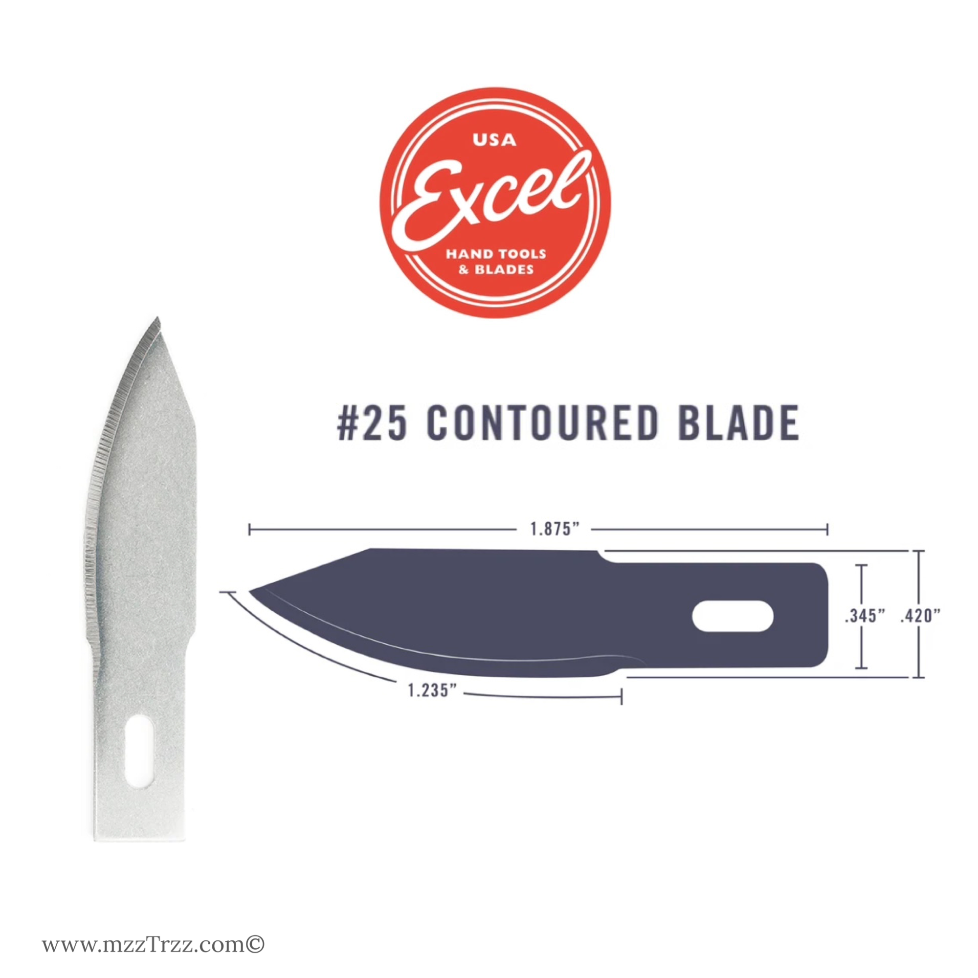 Tools - Excel Blades - #25 Curved Contoured Blade – mzz T rzz ...